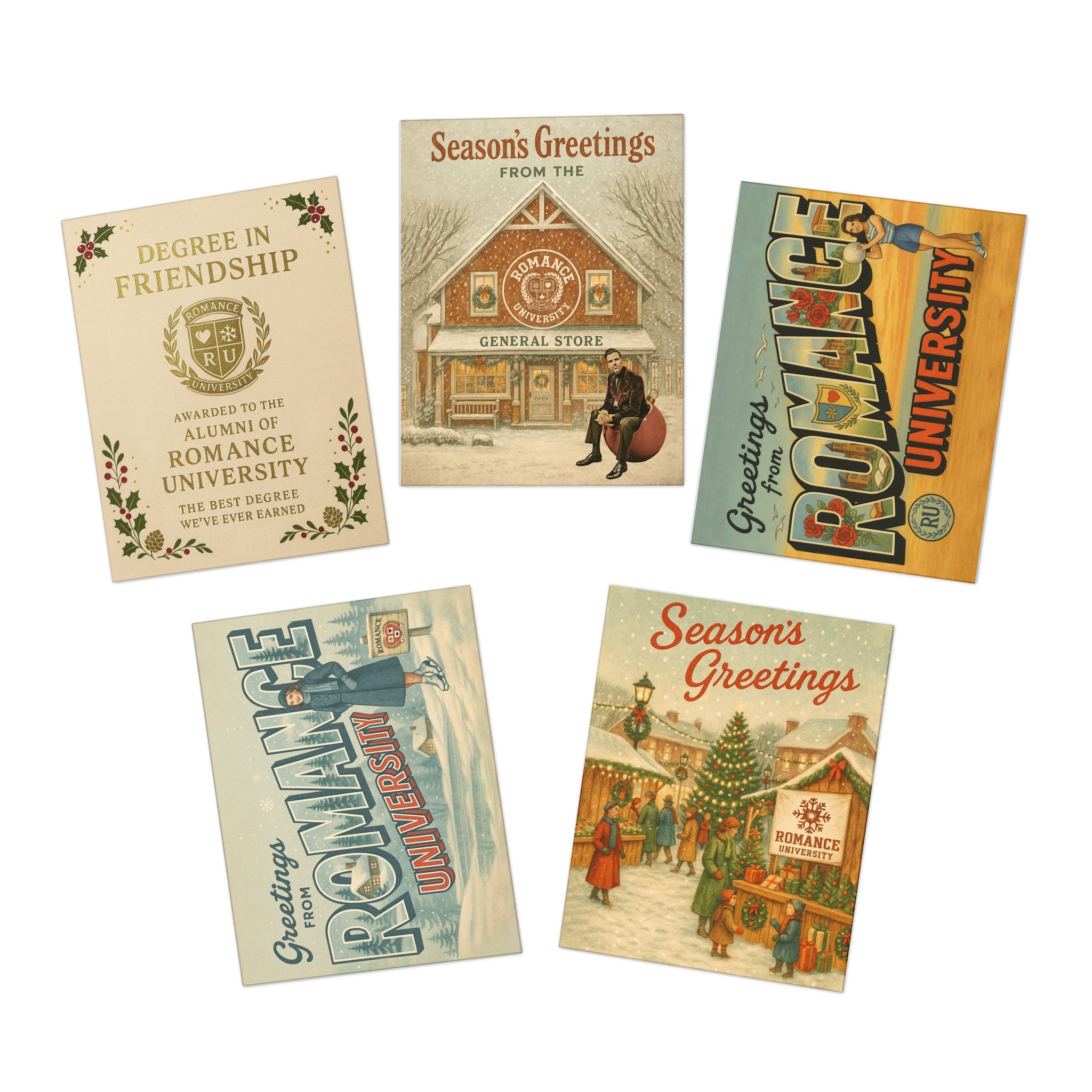 Romance University Holiday Cards